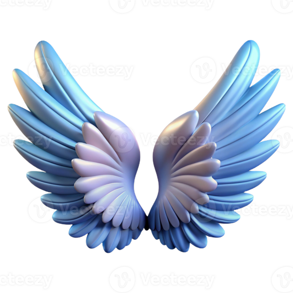 3d Render Blue Wings Illustration 54591101 Png