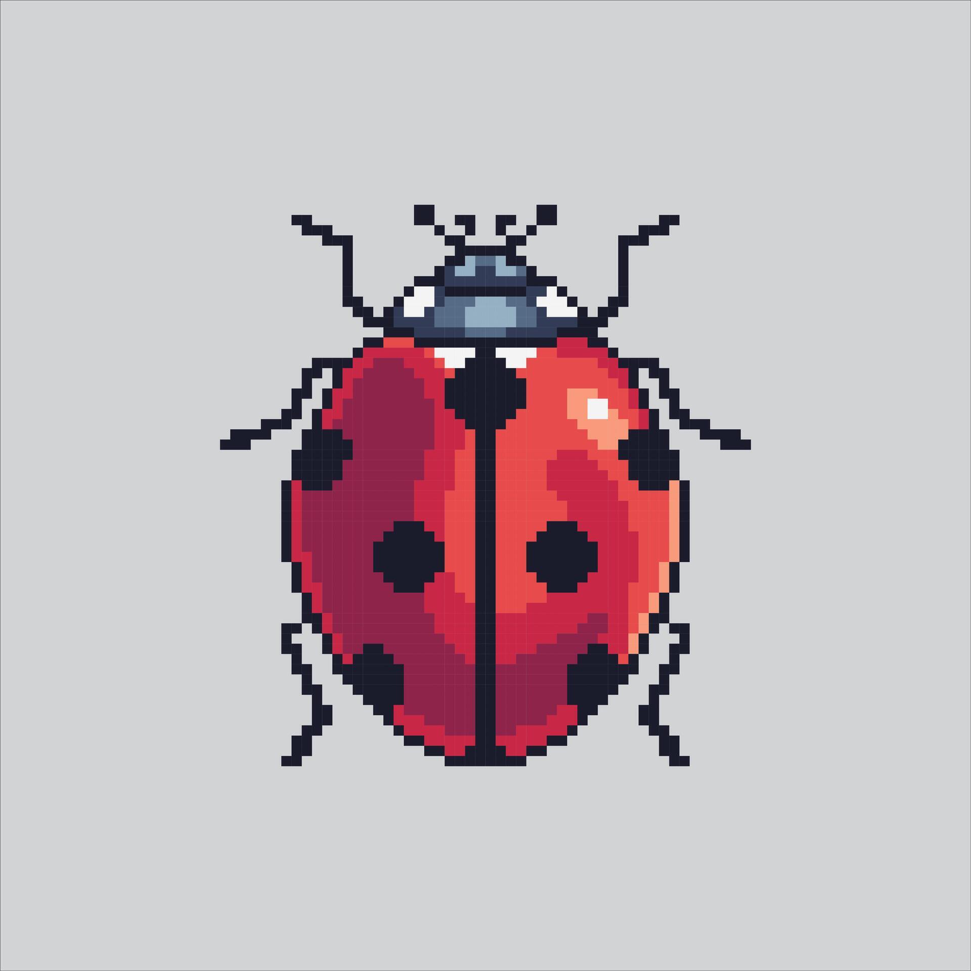 Pixel art illustration Ladybug. Pixelated Lady Bug. Ladybug Insect Icon pixelated for the pixel ...