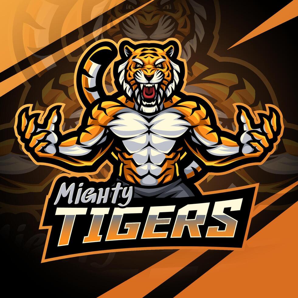 Mighty tiger esport mascot logo design 54605611 Vector Art at Vecteezy