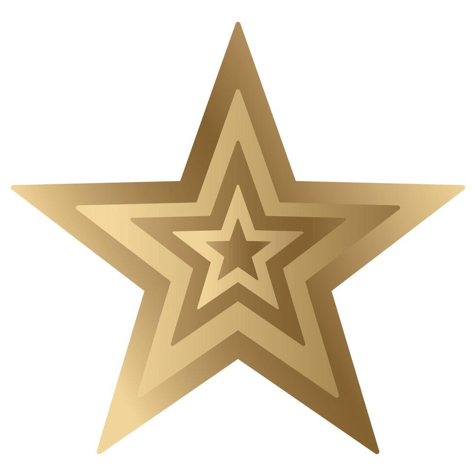 Christmas gold star. Isolated on white background. illustration, for postcard, poster, poster ...