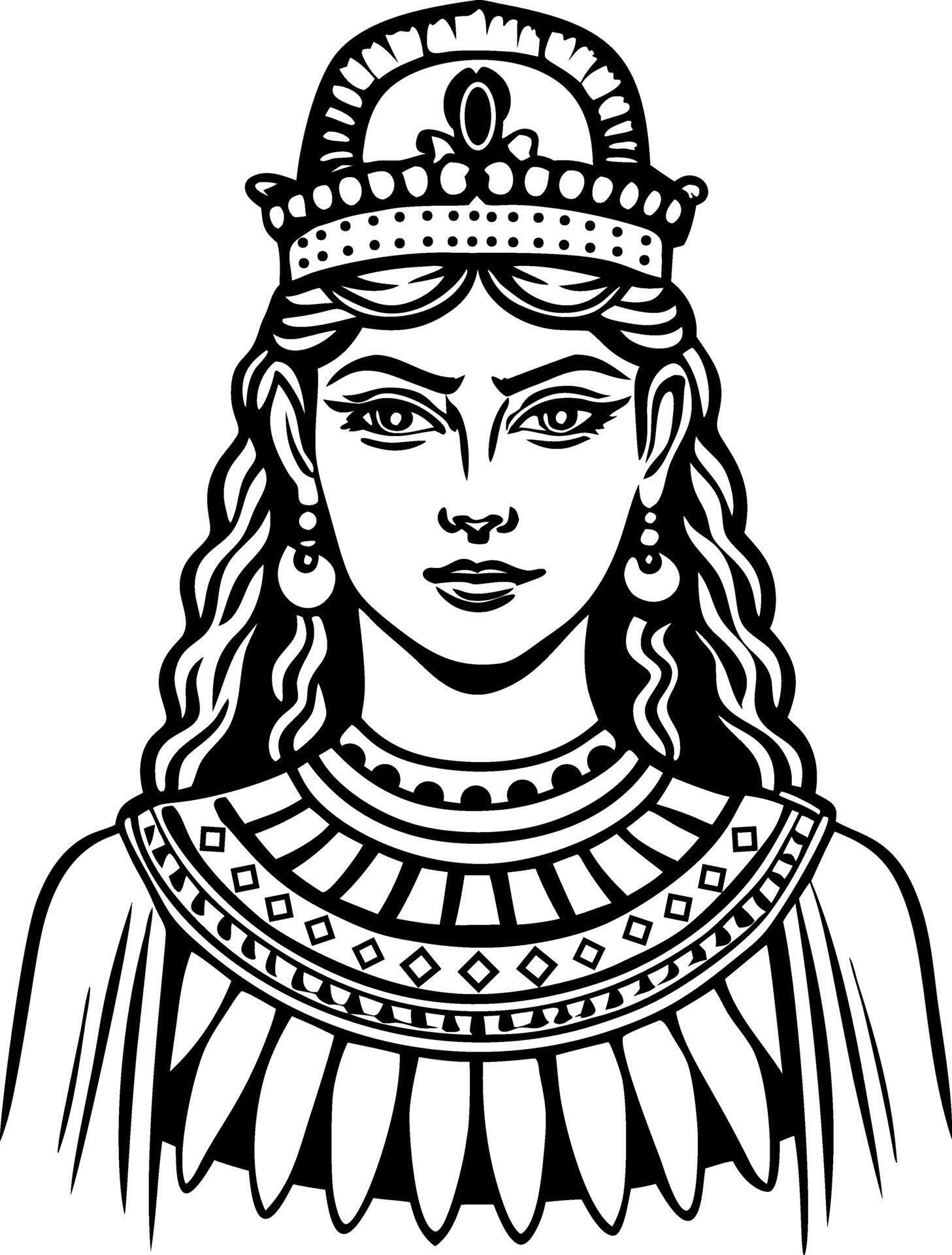 Inanna goddess illustration in vintage style 54609545 Vector Art at Vecteezy