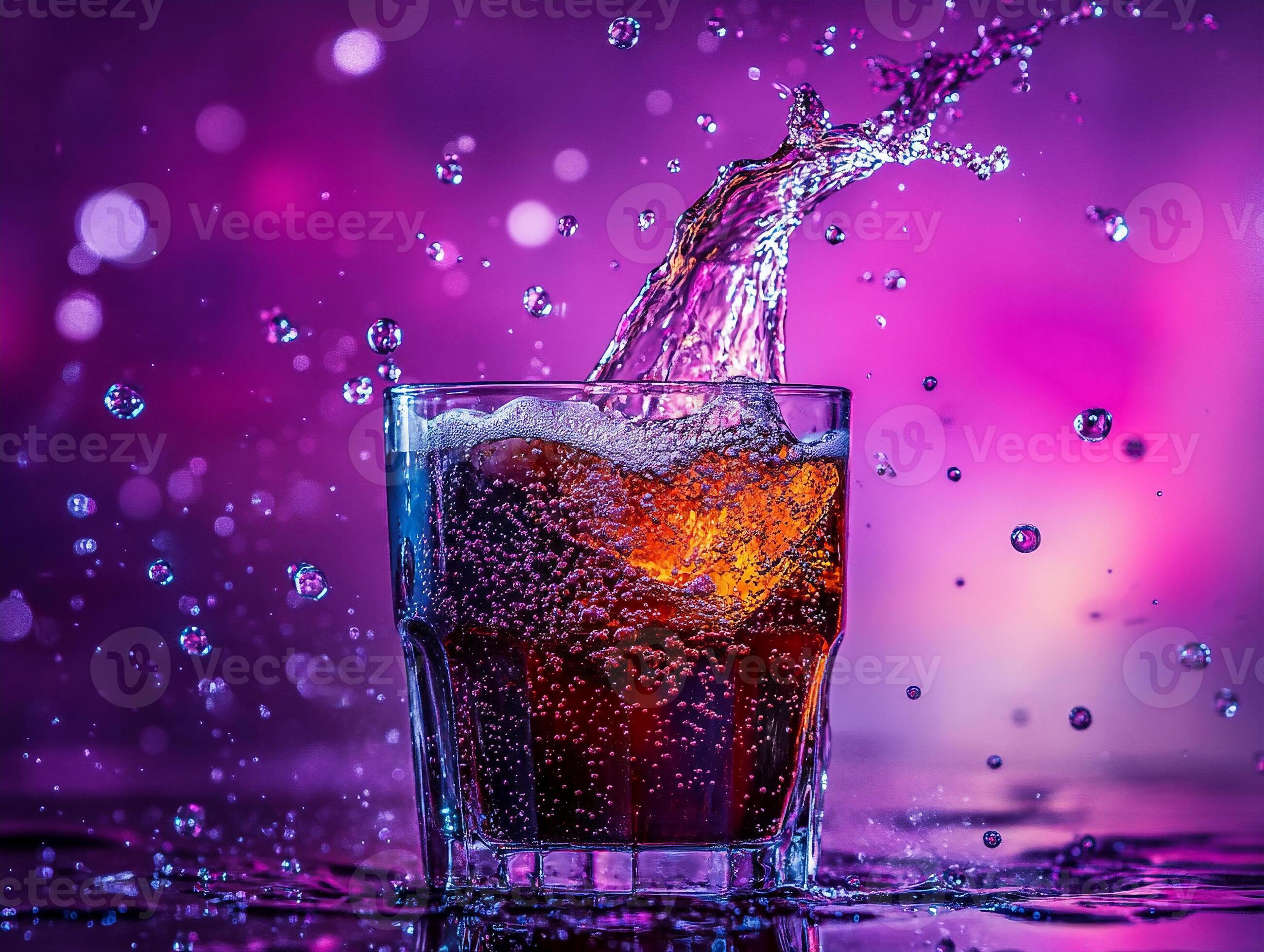 High Speed Photo of Soda Like Liquid Being Poured into a Glass Capturing Dynamic Motion and ...