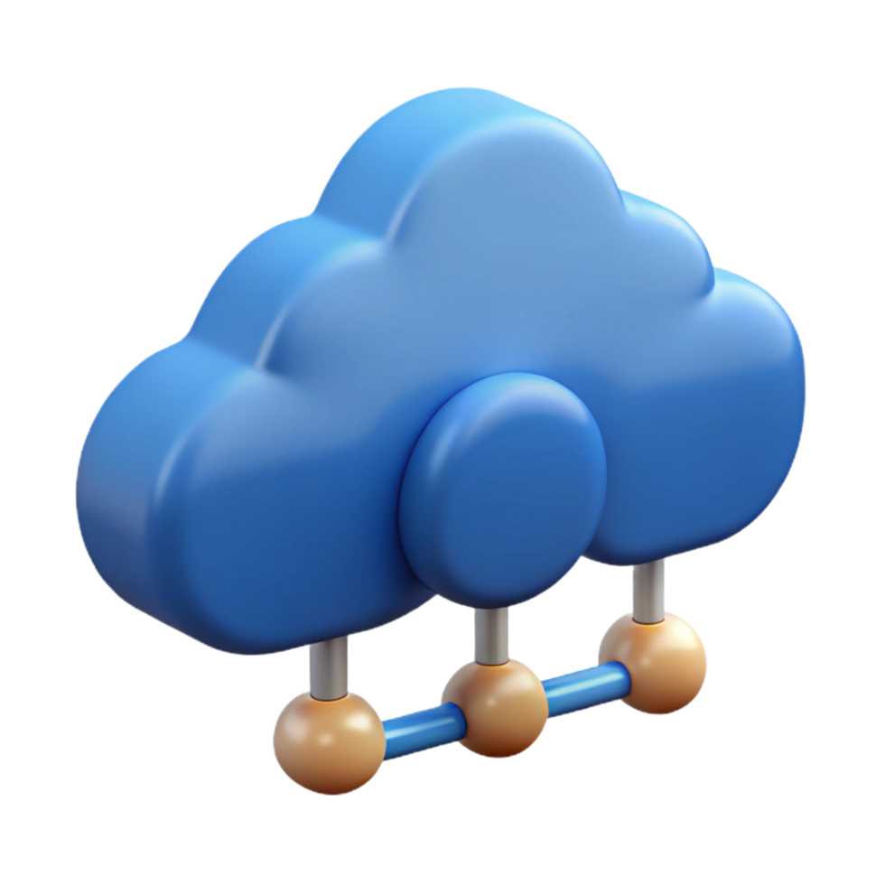 3d Render Of A Cloud Computing Network Icon 54621523 Png