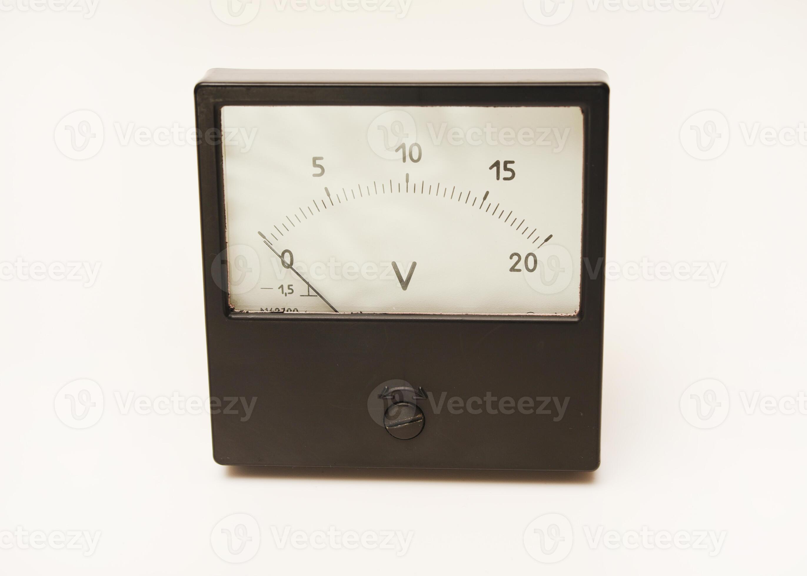 Measuring device. An old voltmeter. Arrow voltage meter. 54626375 Stock Photo at Vecteezy