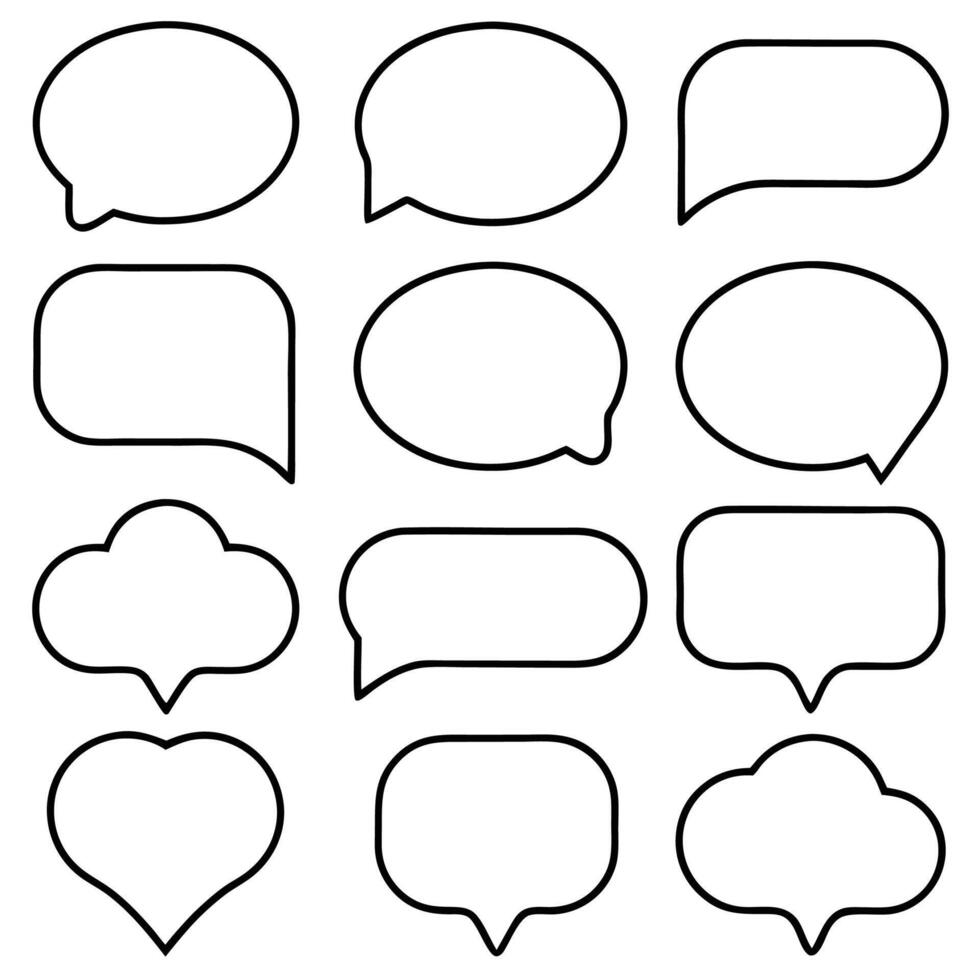 speech bubbles set of different shapes and sizes 54631620 Vector Art at ...