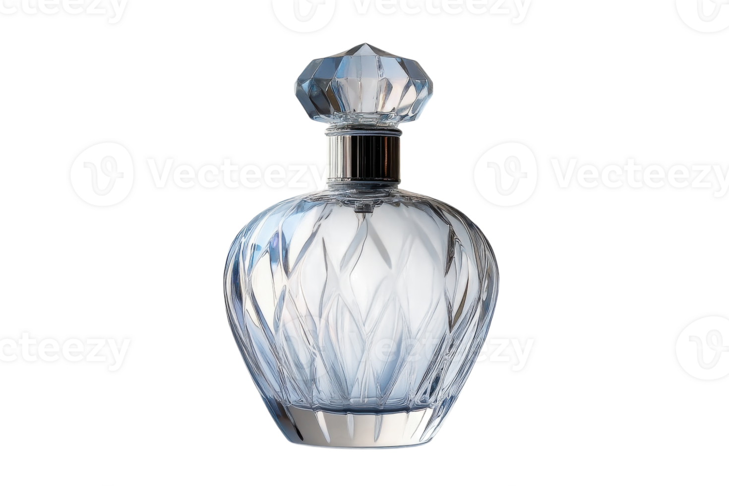 Elegant Glass Perfume Bottle With A Unique Design Showcased Against A Minimalist Background
