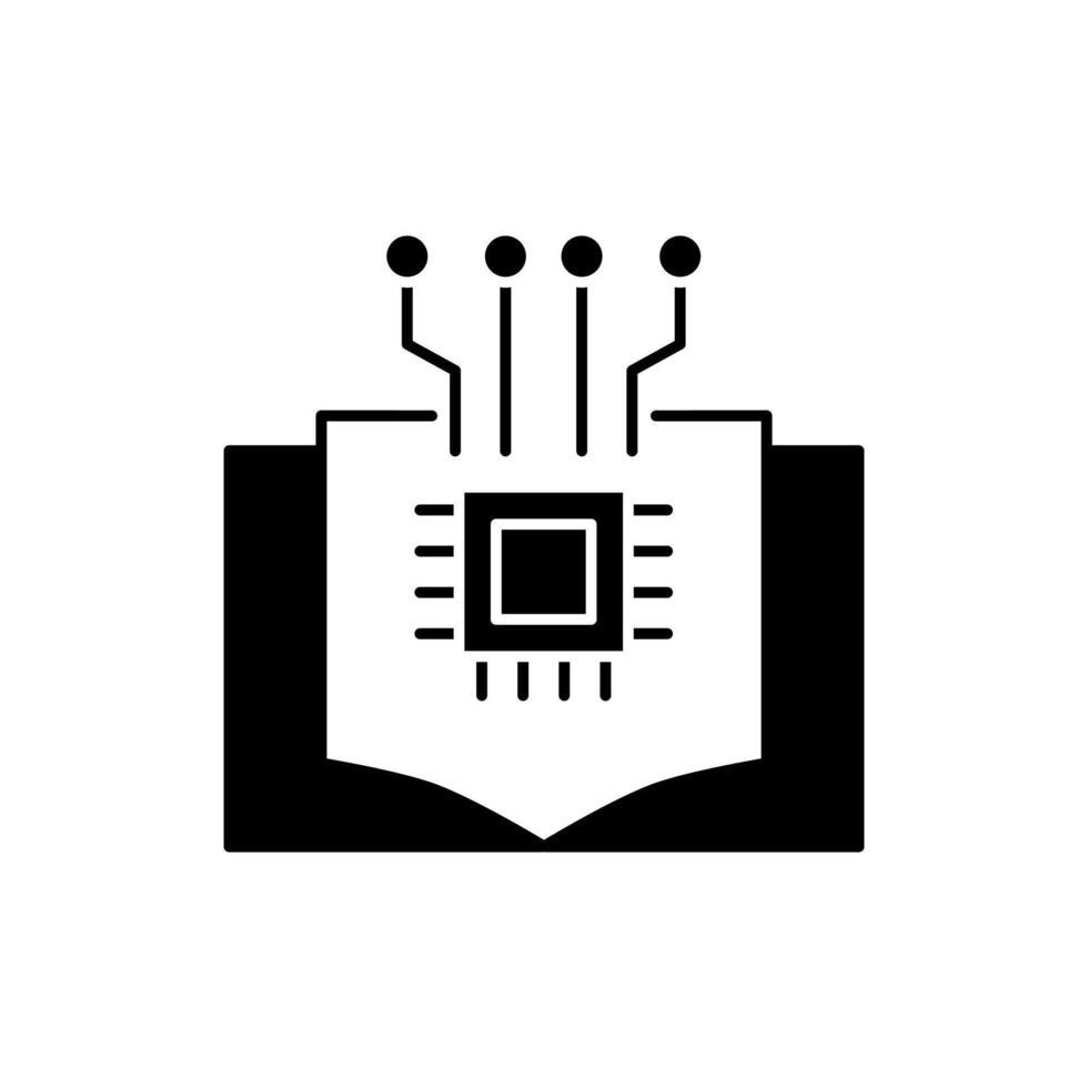 AI in education solid icon design. Implementation AI in education ...