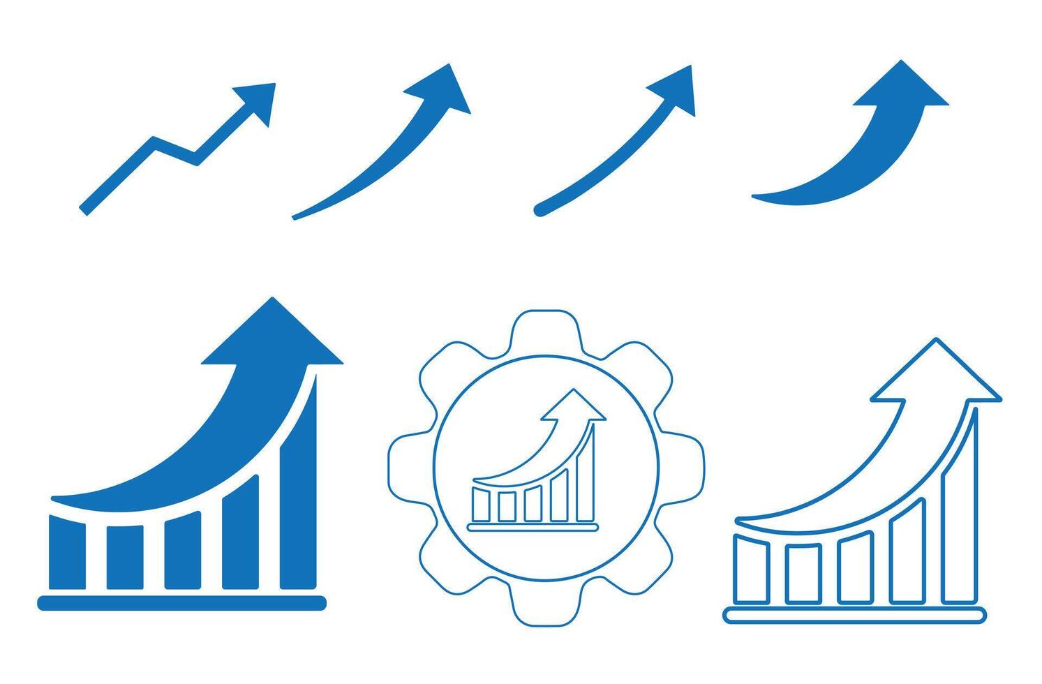 un limpiar grafico gráfico silueta, exhibiendo creciente barras y ...
