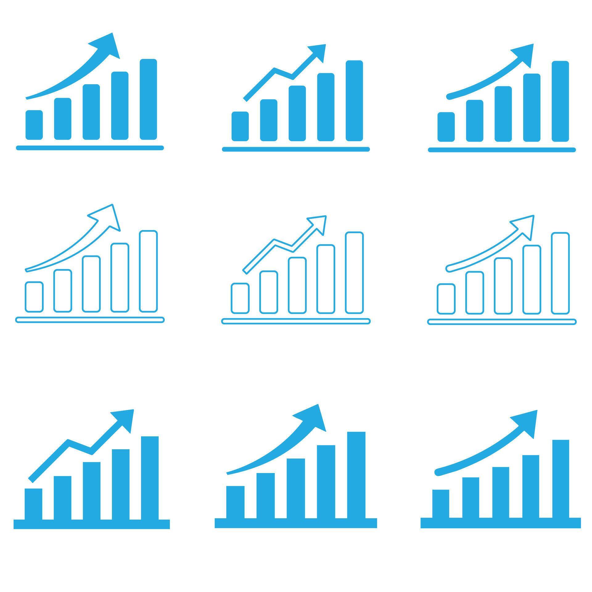 A sharp graph chart silhouette, featuring dynamic lines and bars ...
