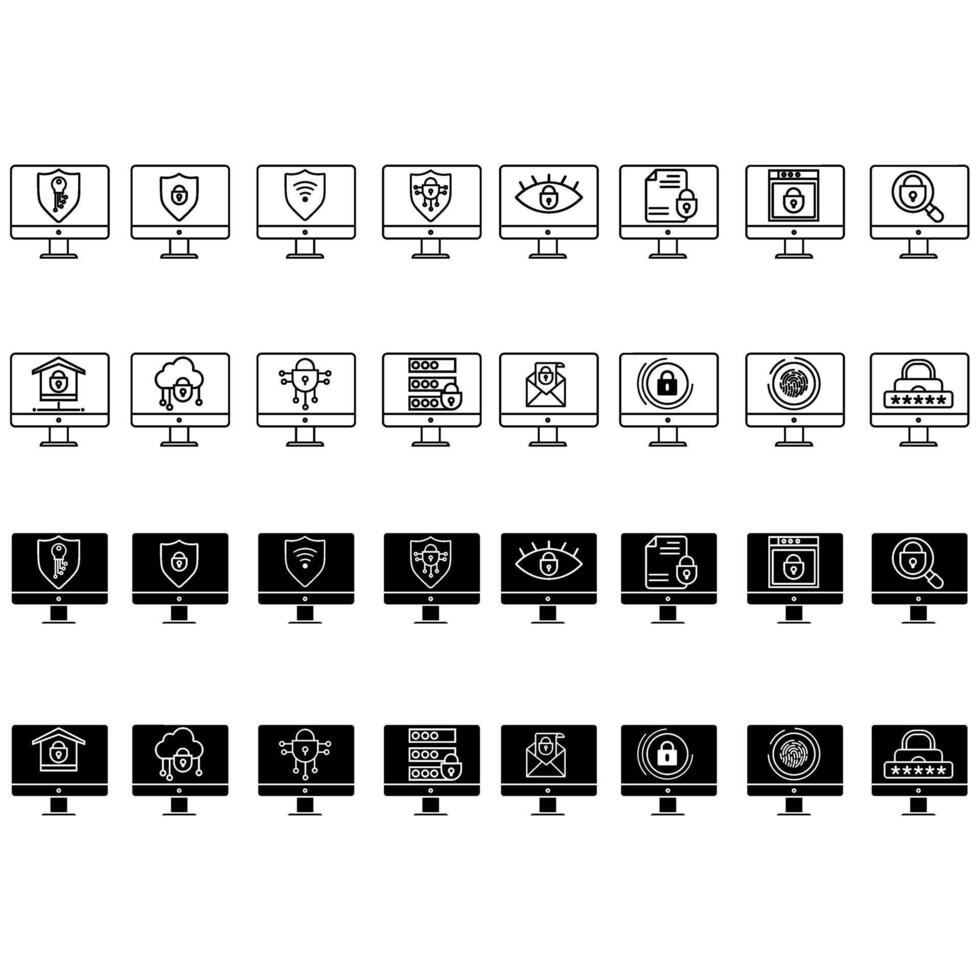 Password Icon Set Protection Illustration Sign Collection Security Symbol Or Logo 54652594