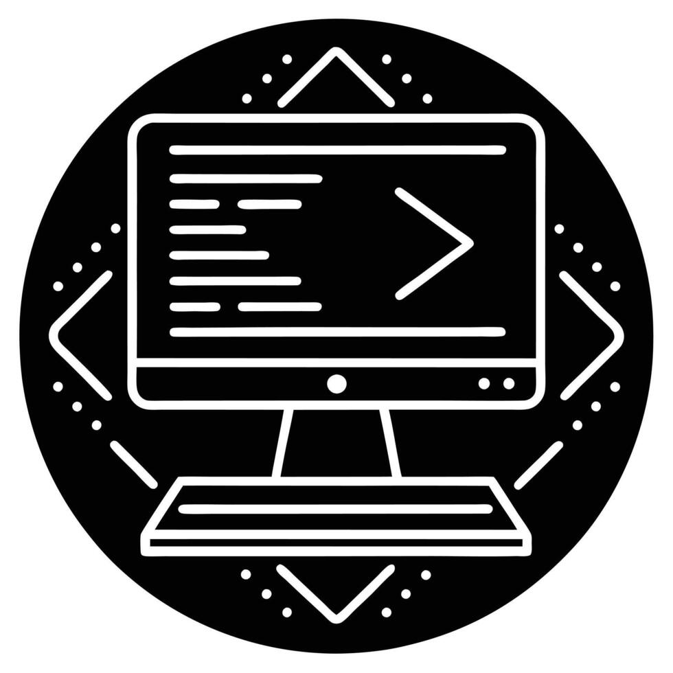Coding Brackets Silhouette on White Background Symbolizing Technology ...