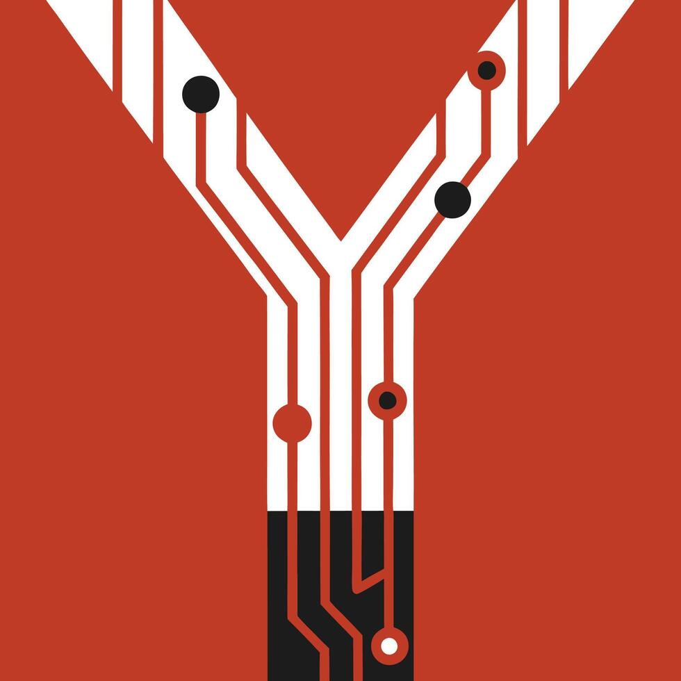 Abstract Circuit Board Y Design Technology Network Connection Pattern Graphic Lines Shapes