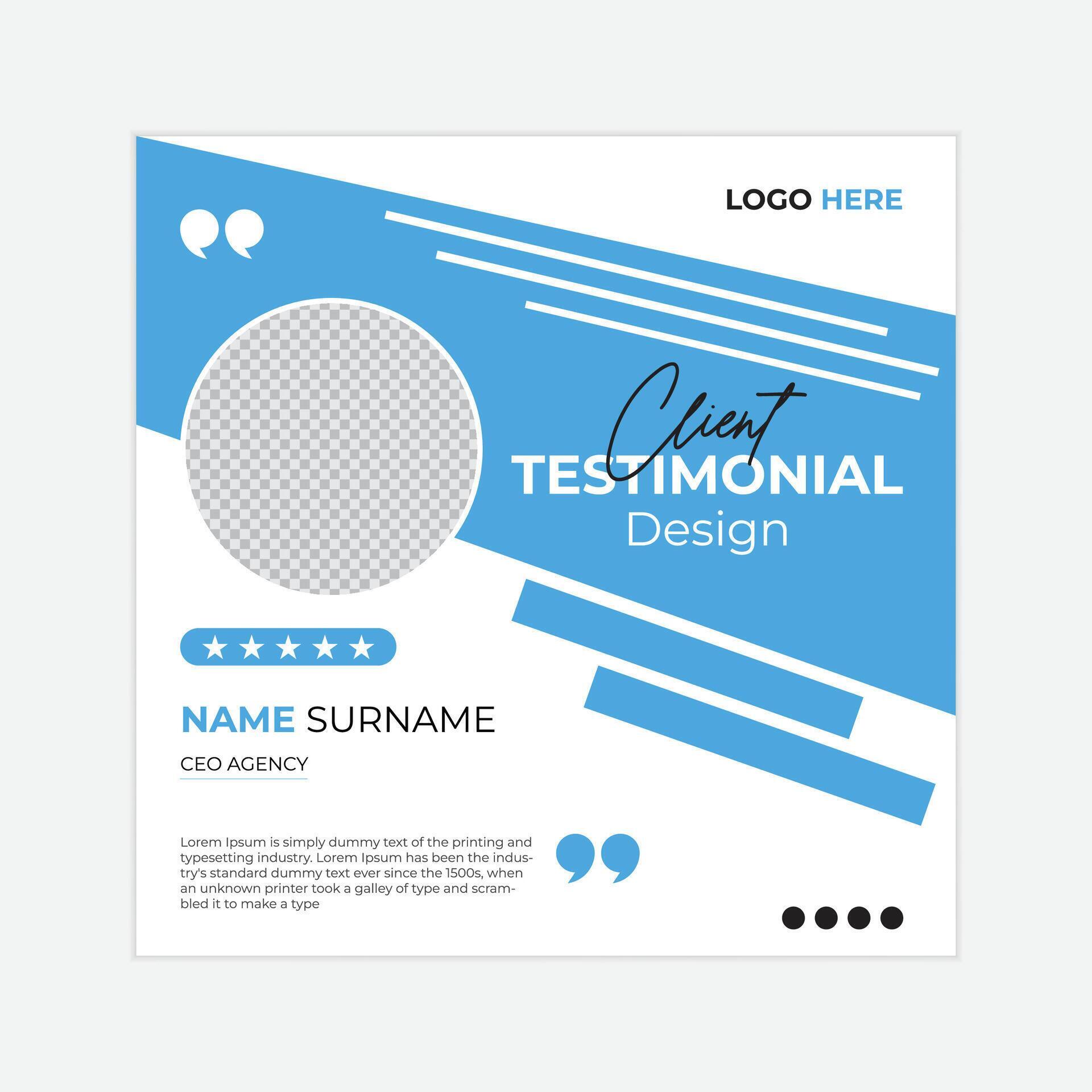 Client Testimonial And Work Review Template Customer Work Experience And Feedback Layout Design