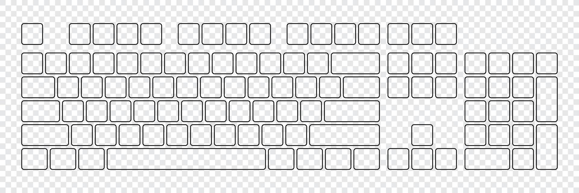 Computer Keyboard Button Layout Template For Graphic Use Modern