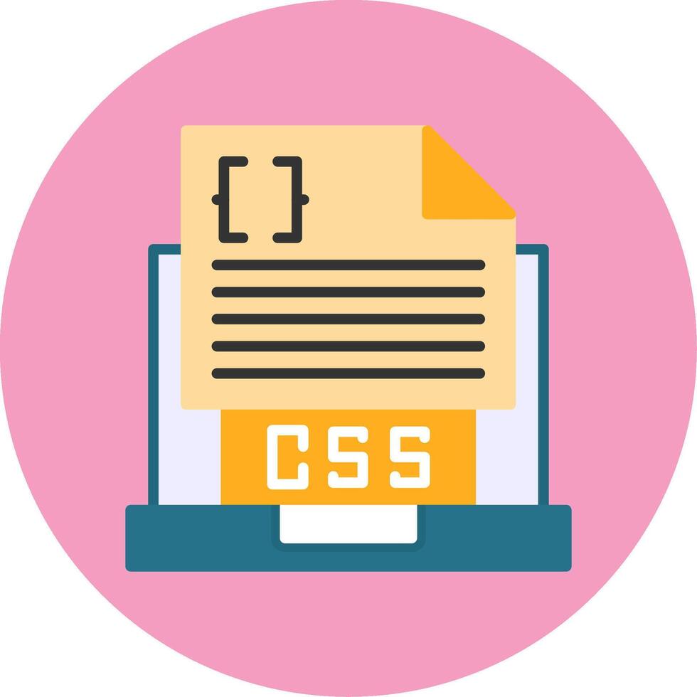 Css File Flat Circle Style Icon 54681078 Vector Art at Vecteezy