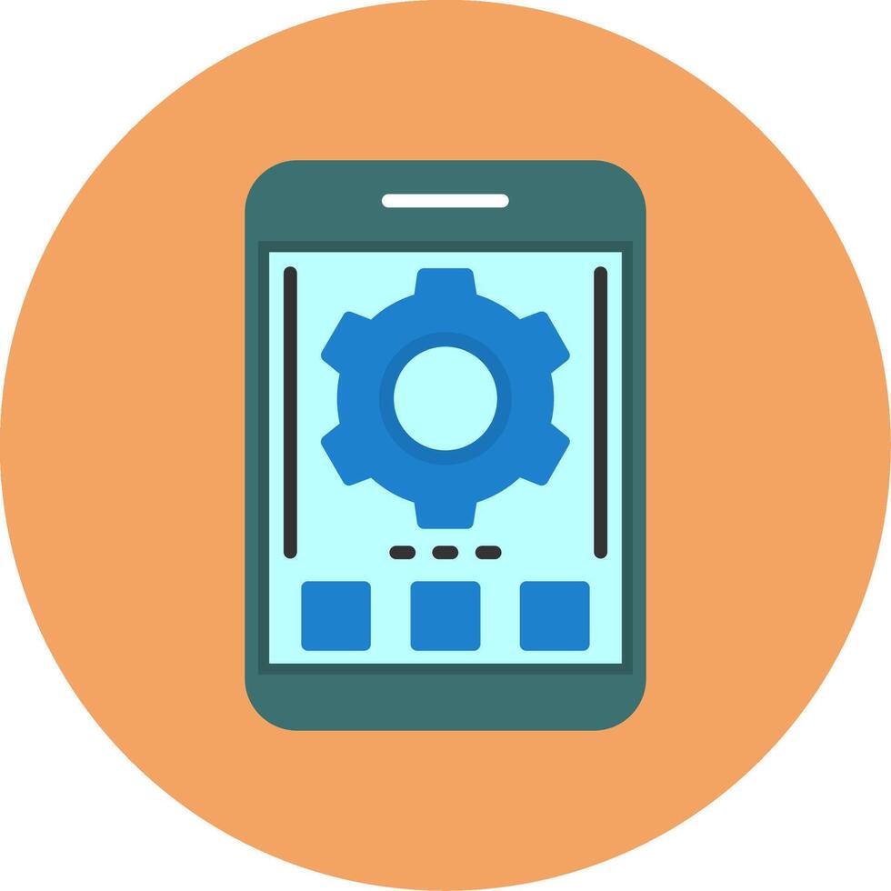 Gear Flat Circle Style Icon 54681548 Vector Art at Vecteezy