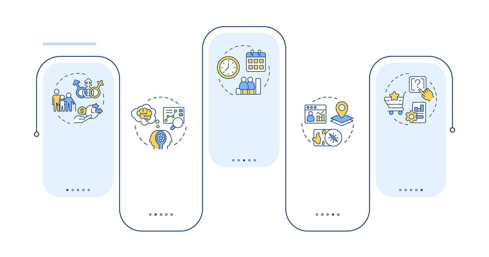 Audience analysis rectangle infographic . Customer data studying ...