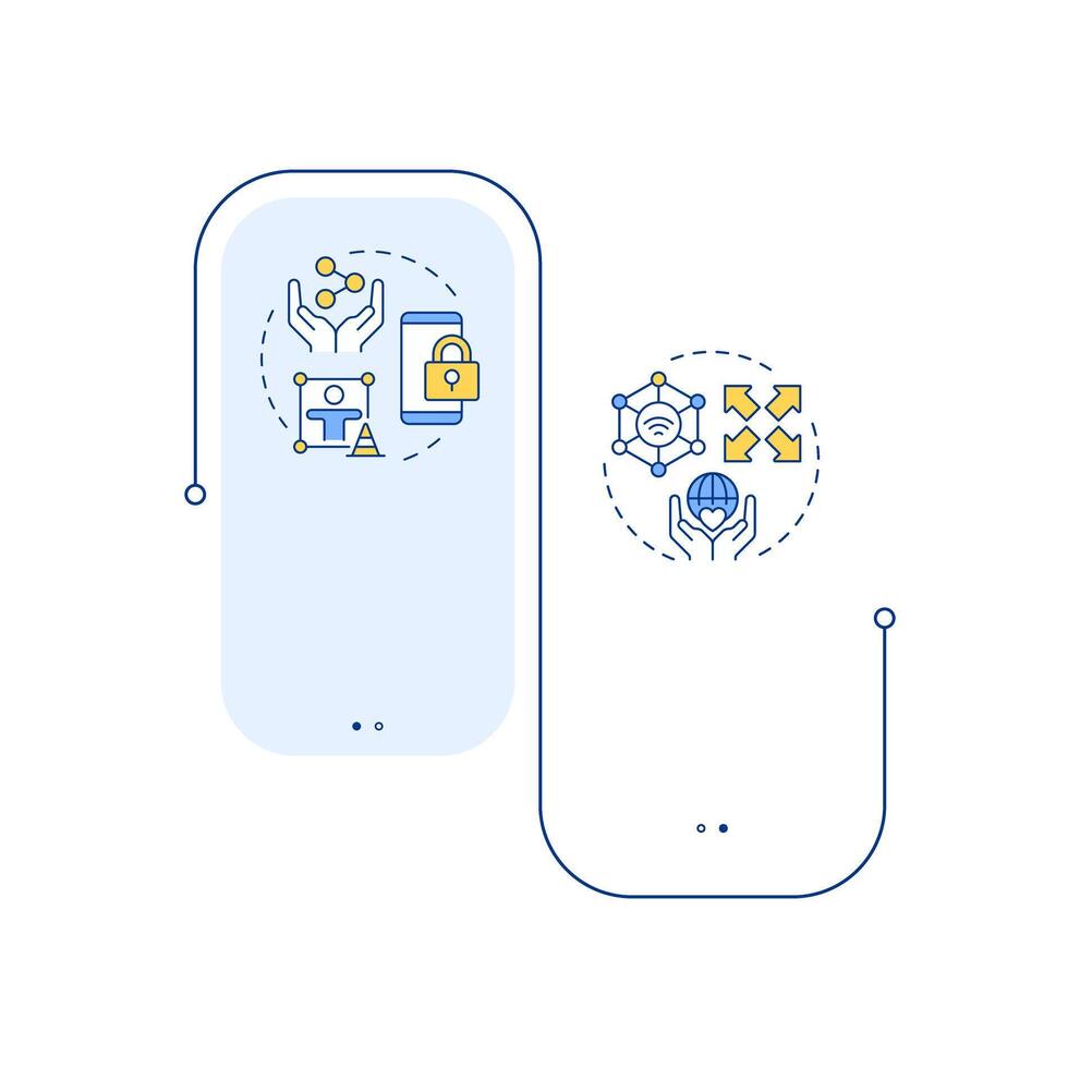 Digital experiences rectangle infographic . Audience analysis online. E ...