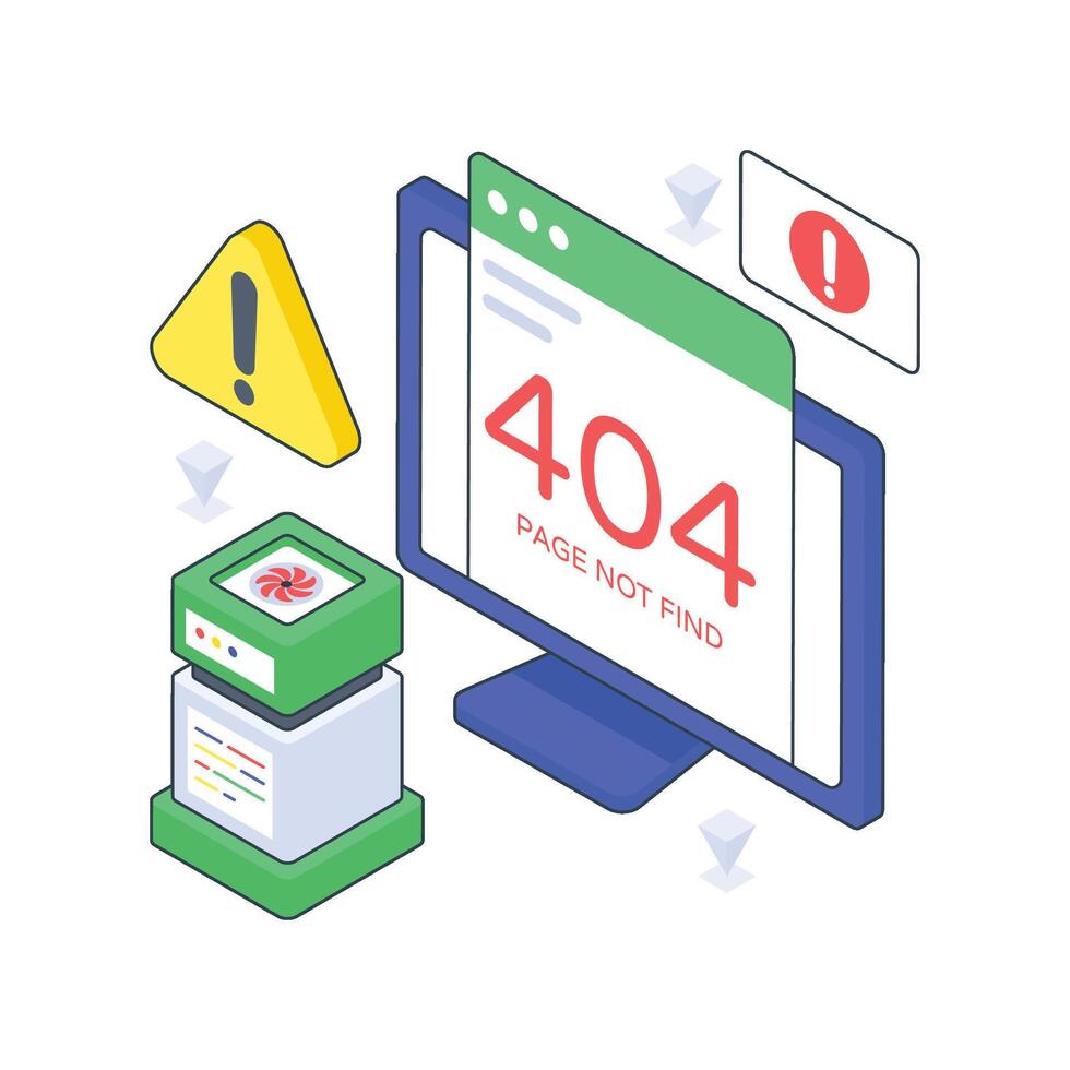 Servers Error isometric Colored illustration. 54706197 Vector Art at Vecteezy