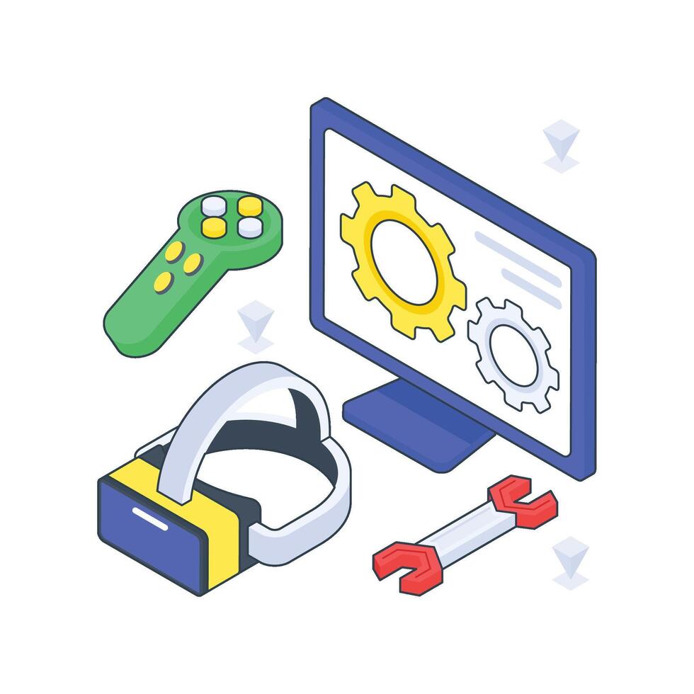 VR Automation isometric Colored illustration 54706199 Vector Art at ...