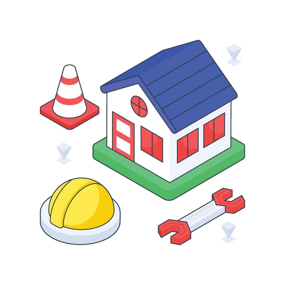 Home Repair isometric Colored illustration 54706203 Vector Art at Vecteezy