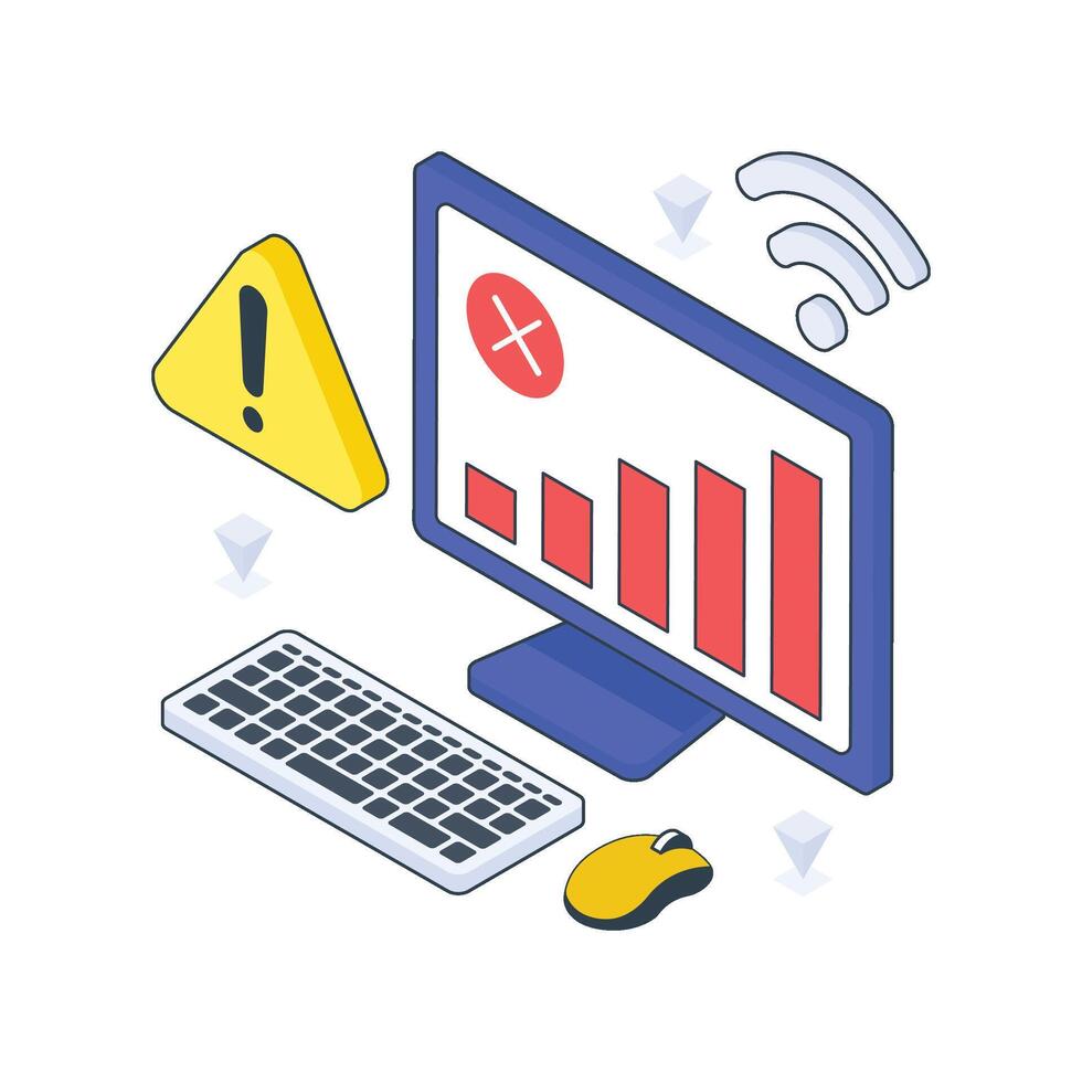Connection Lost isometric Colored illustration 54706313 Vector Art at ...