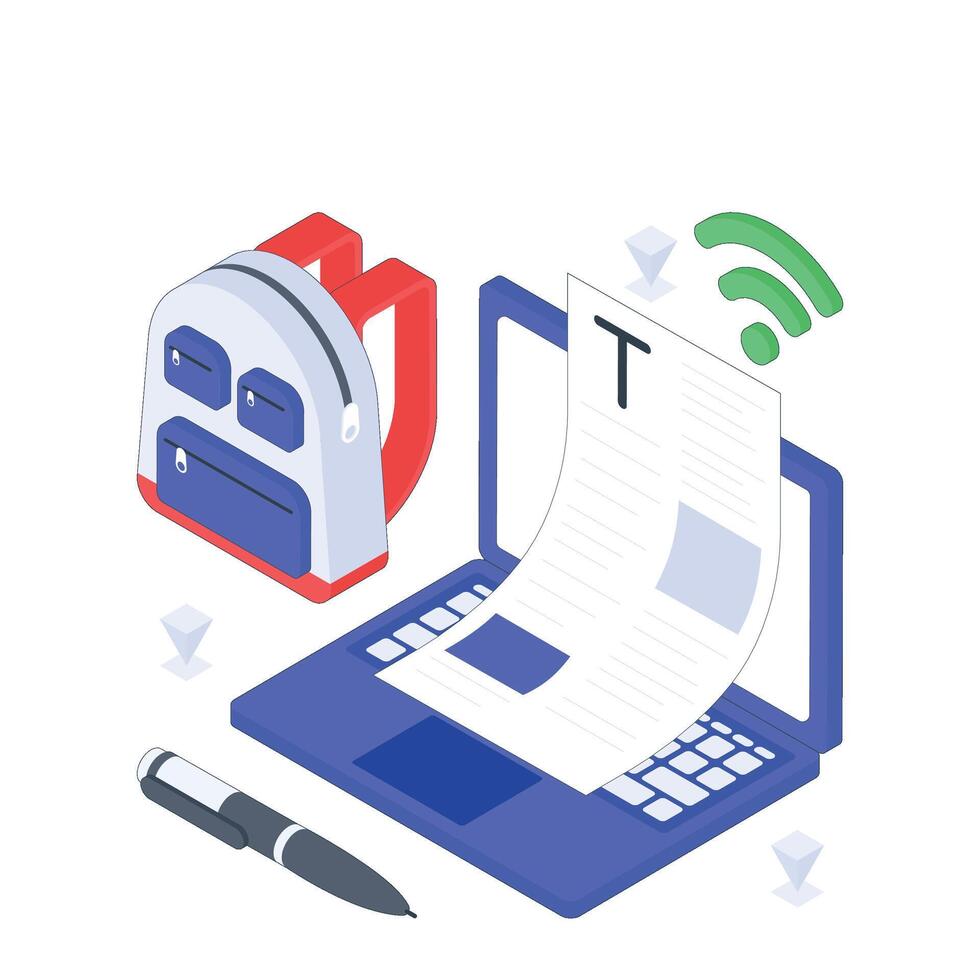 History class isometric Colored illustration 54706463 Vector Art at ...