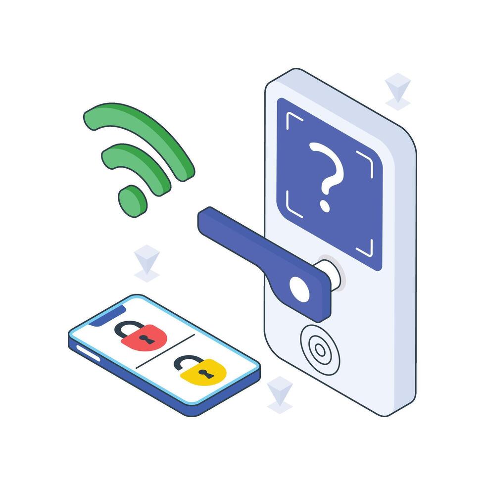 NFC Lock isometric Colored illustration 54706478 Vector Art at Vecteezy