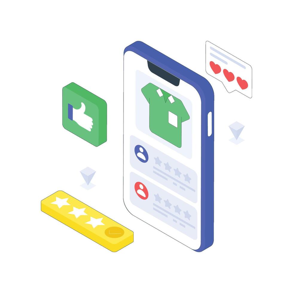 Product Review isometric Colored illustration. 54706494 Vector Art at ...