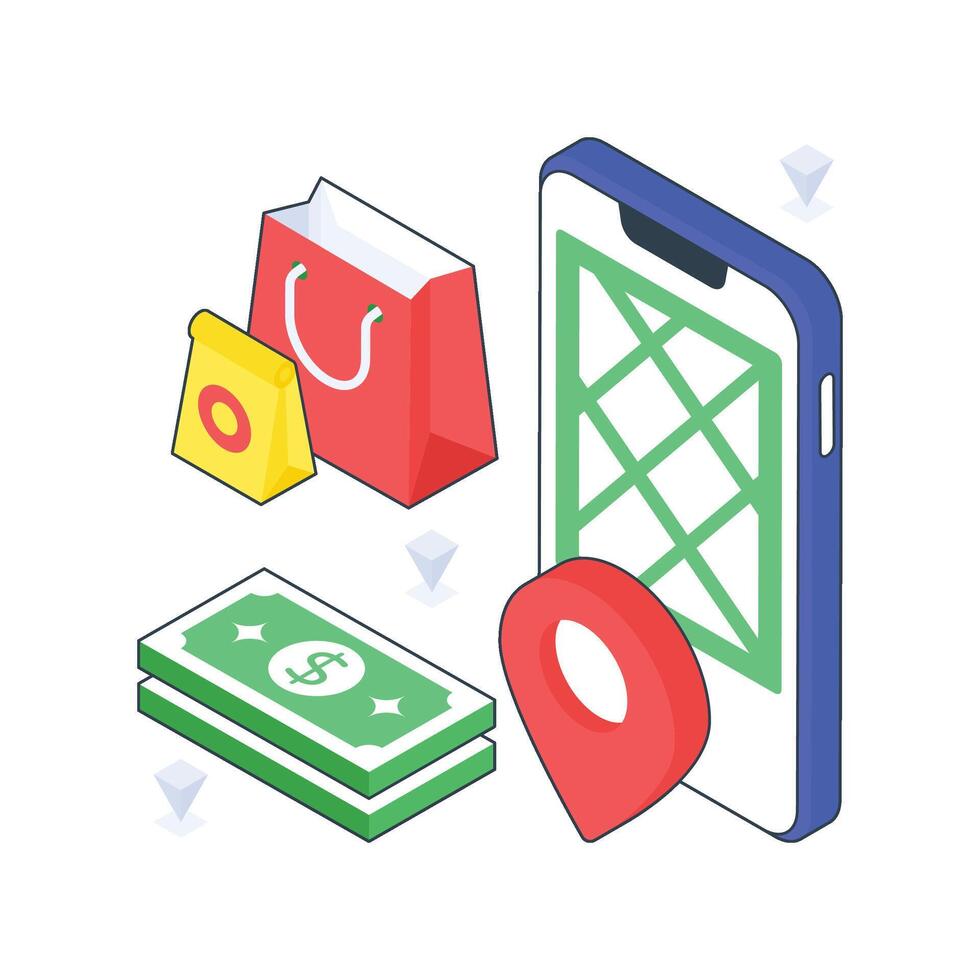 Cash On Delivery isometric Colored illustration 54706733 Vector Art at ...