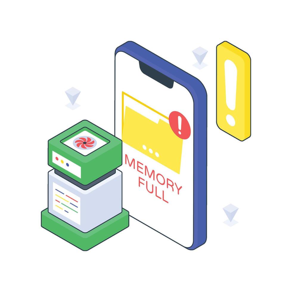 Memory Full isometric Colored illustration 54706755 Vector Art at Vecteezy