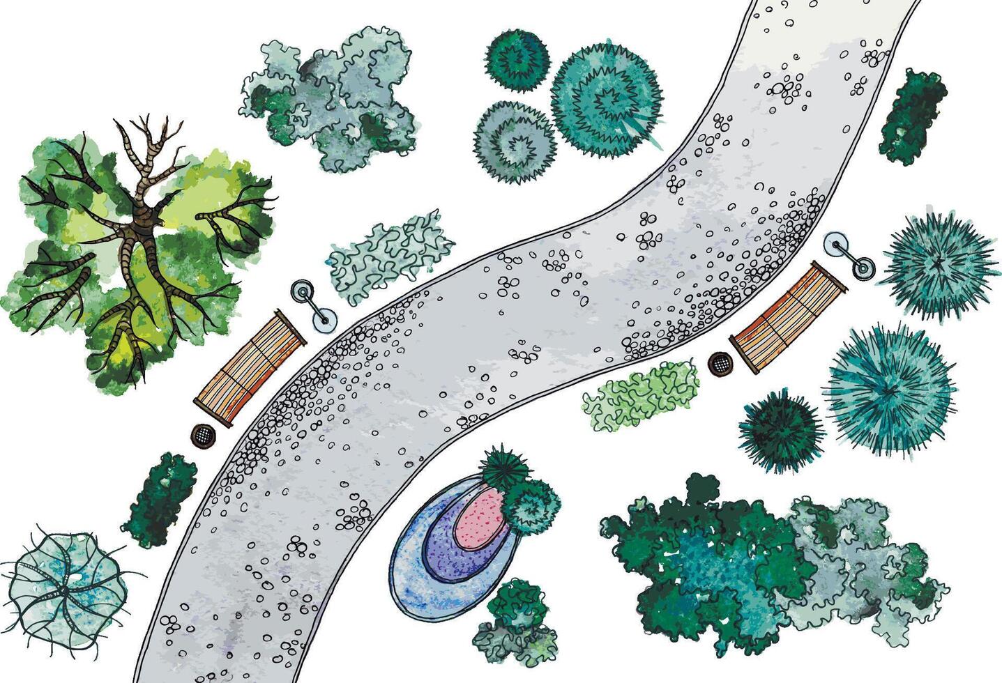 Landscape Design Drawings Hand