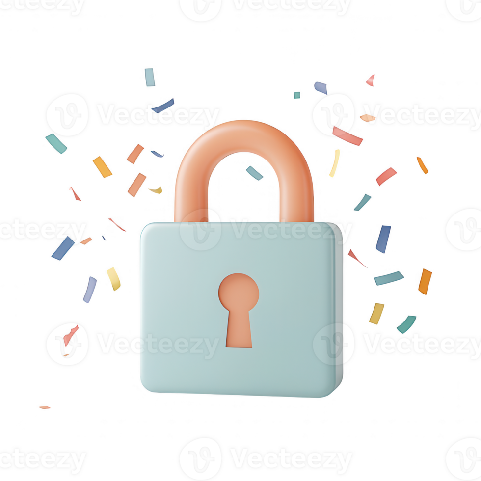 A Colorful Padlock Illustration Symbolizing Security And Protection 54710649 Png