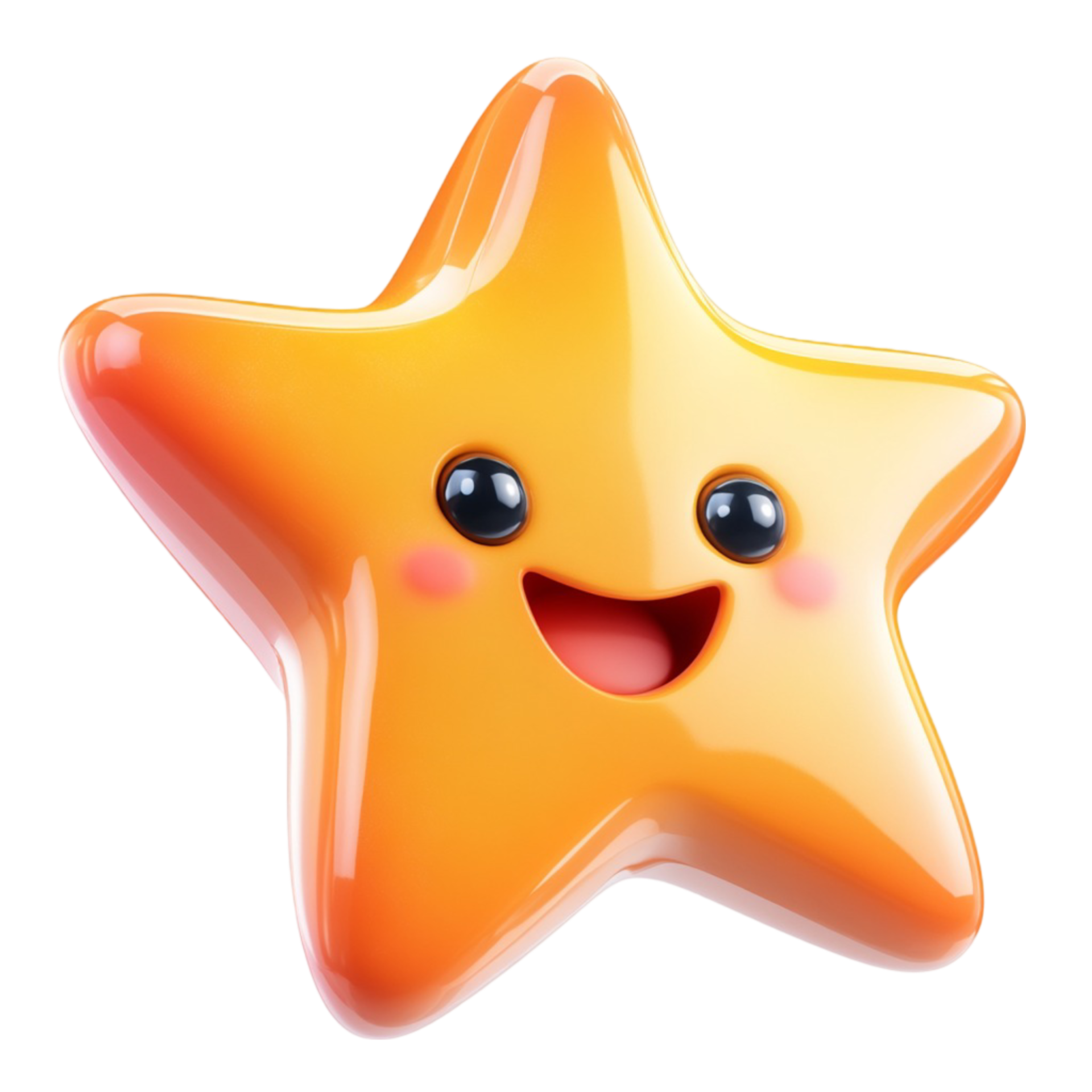 Cute Star Emoji with Smile 54715257 PNG
