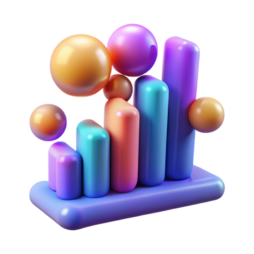 Colorful 3D Bar Graph Growth, Data Visualization, Chart, Abstract, Design, Illustration ...