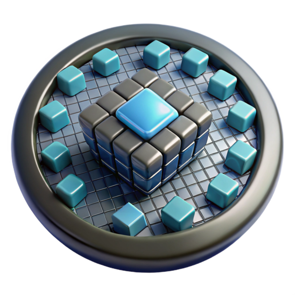 Data Cube 3d Structure Modular Design System Integration Network Topology Visual