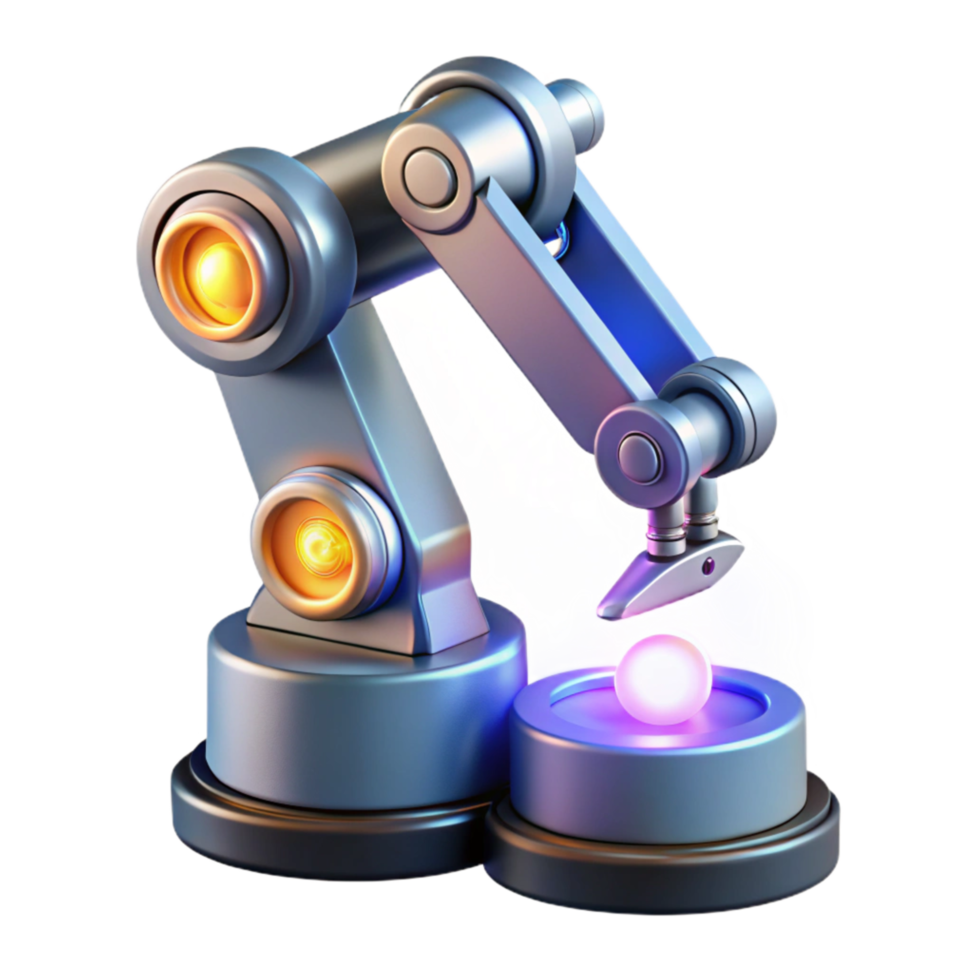 Automated Precision Manufacturing Robotic Arm and Sphere Production 54716403 PNG