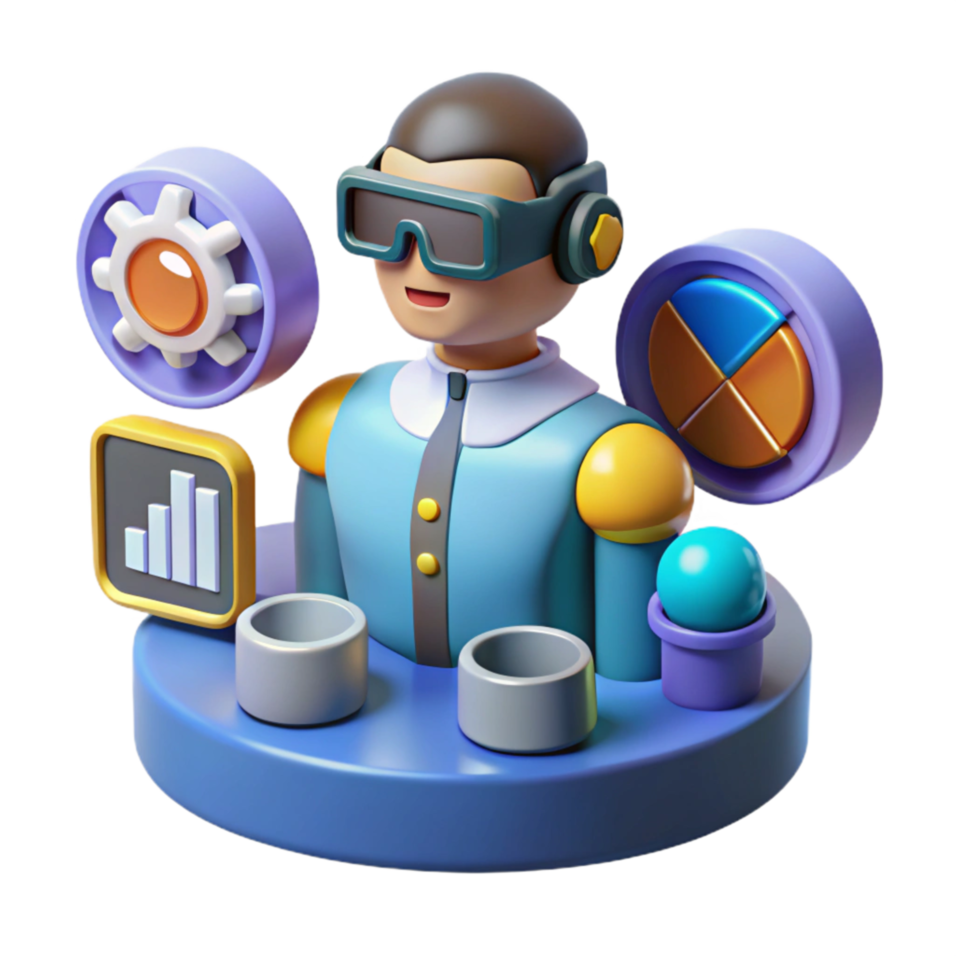 Virtual Reality Data Analyst 3d Model Visualization 54716586 Png
