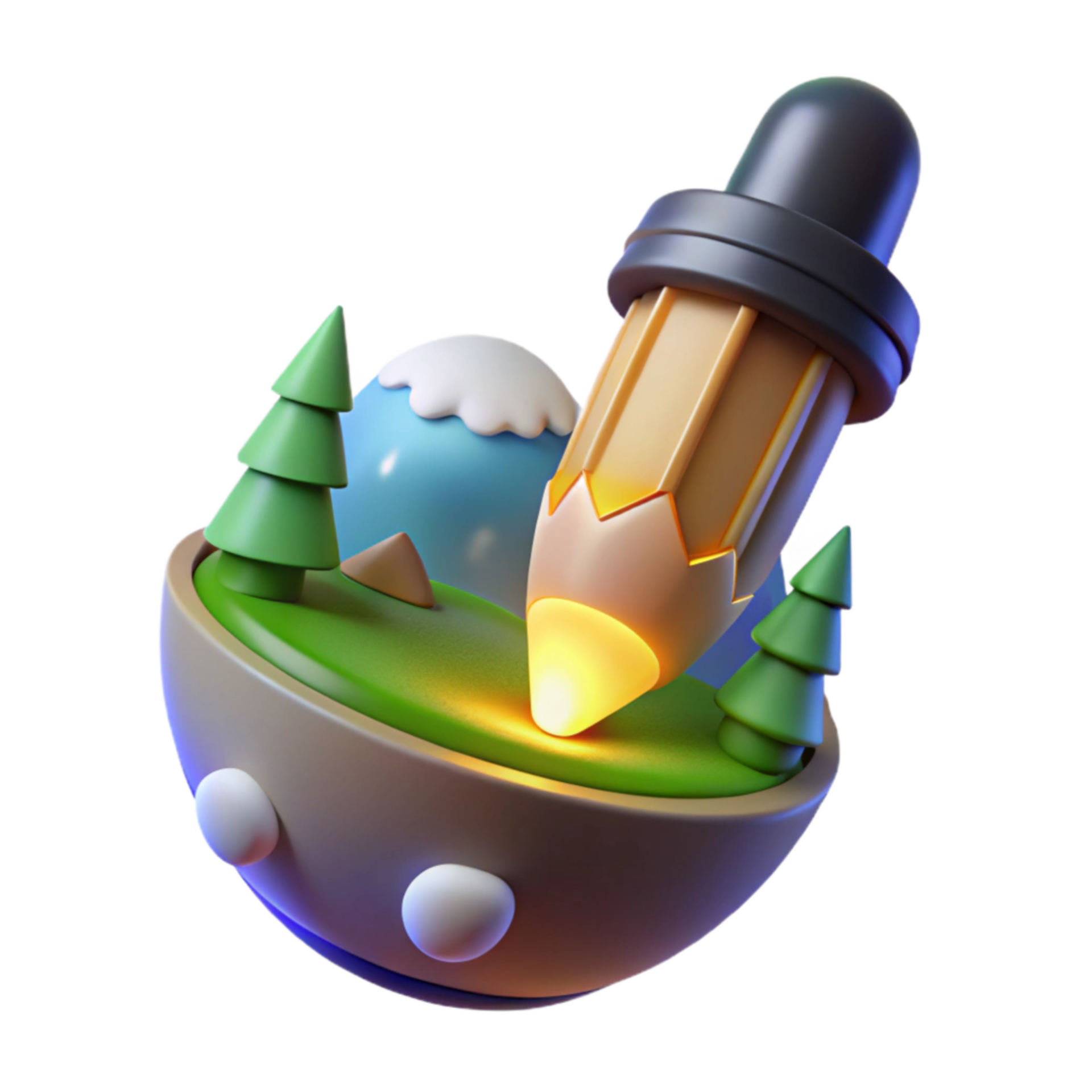 Pencil Creating Nature Scene 3D Art 54717037 PNG