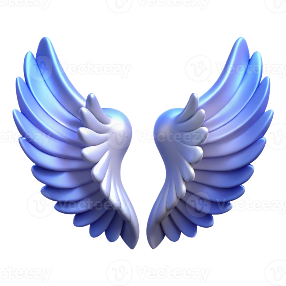 3d Rendered Blue Angel Wings Illustration 54718612 Png