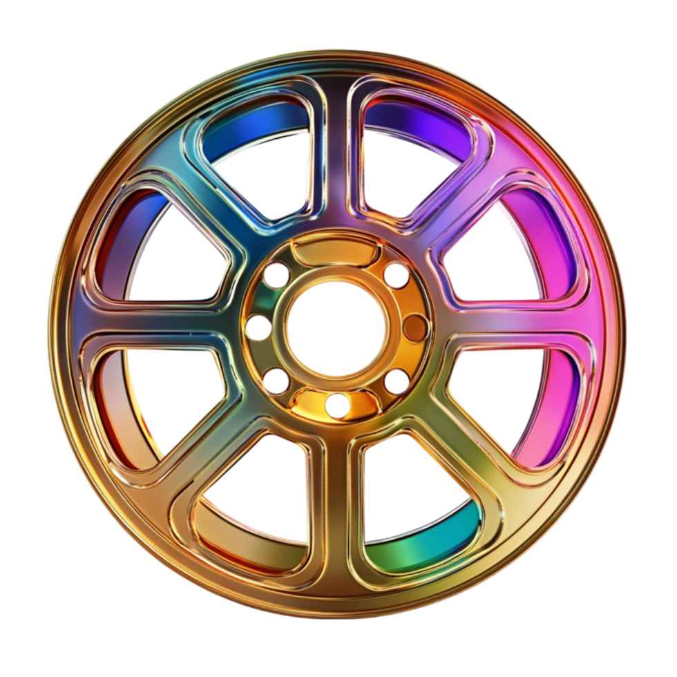 Wheel with Multicolored Rainbow Rim 54721978 PNG
