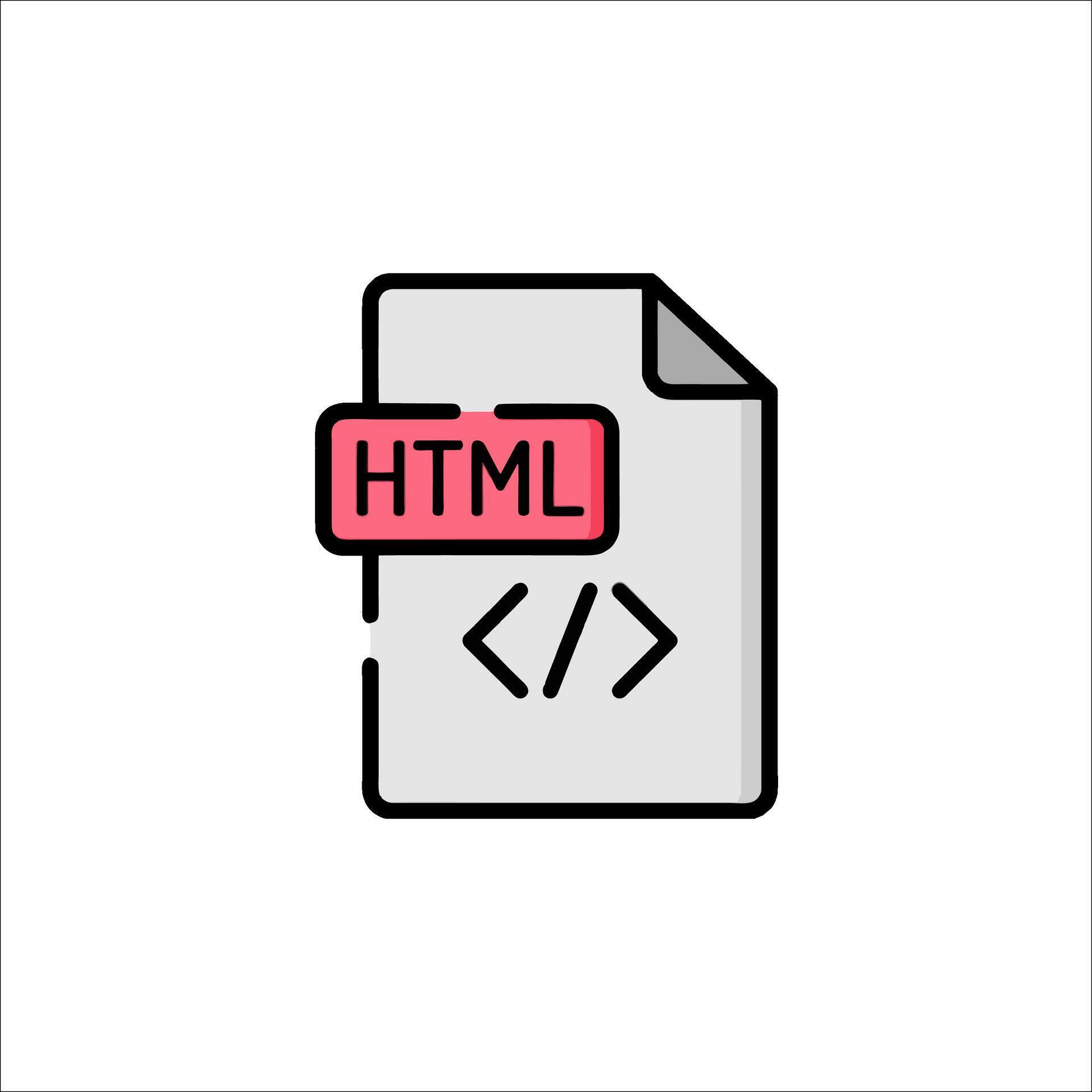 Html file icon illustration 54727354 Vector Art at Vecteezy