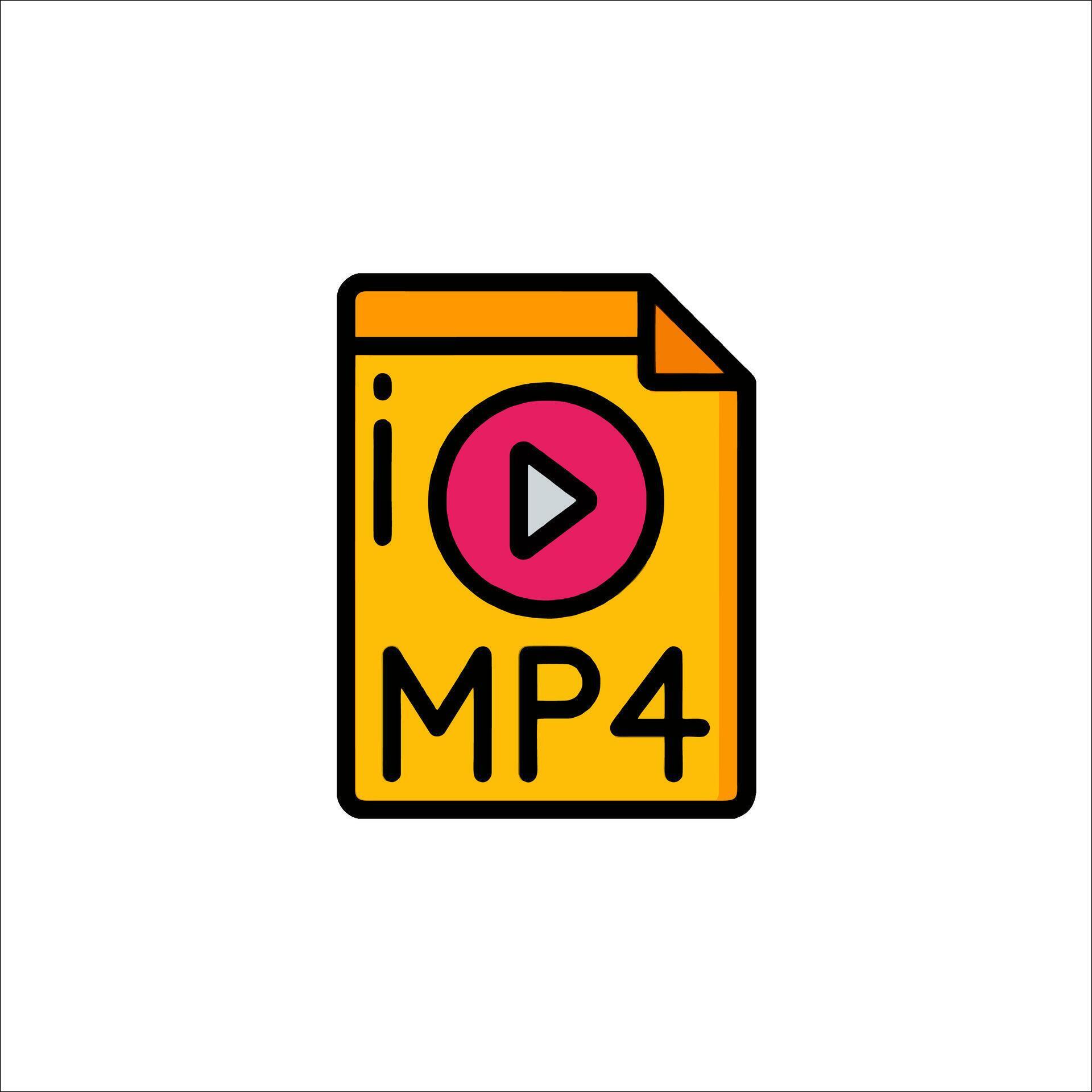 Mp4 file icon illustration 54727406 Vector Art at Vecteezy