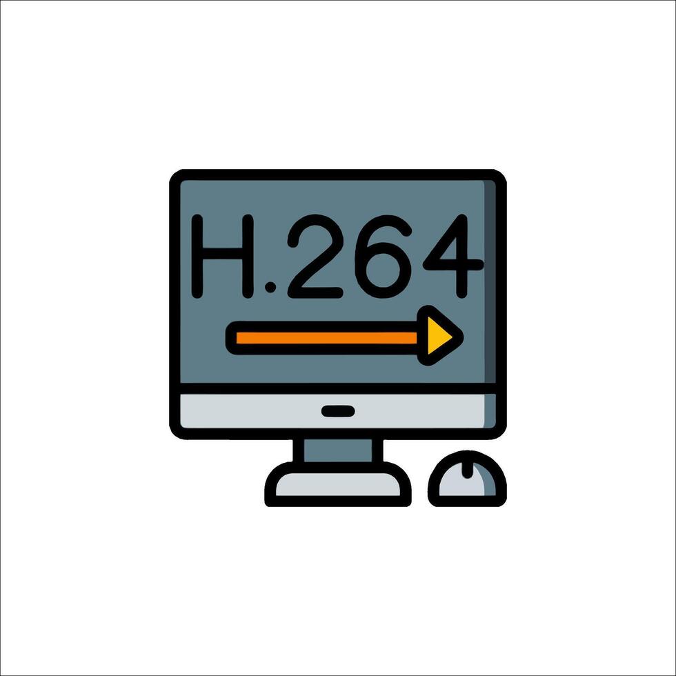 H264 icon illustration 54727595 Vector Art at Vecteezy
