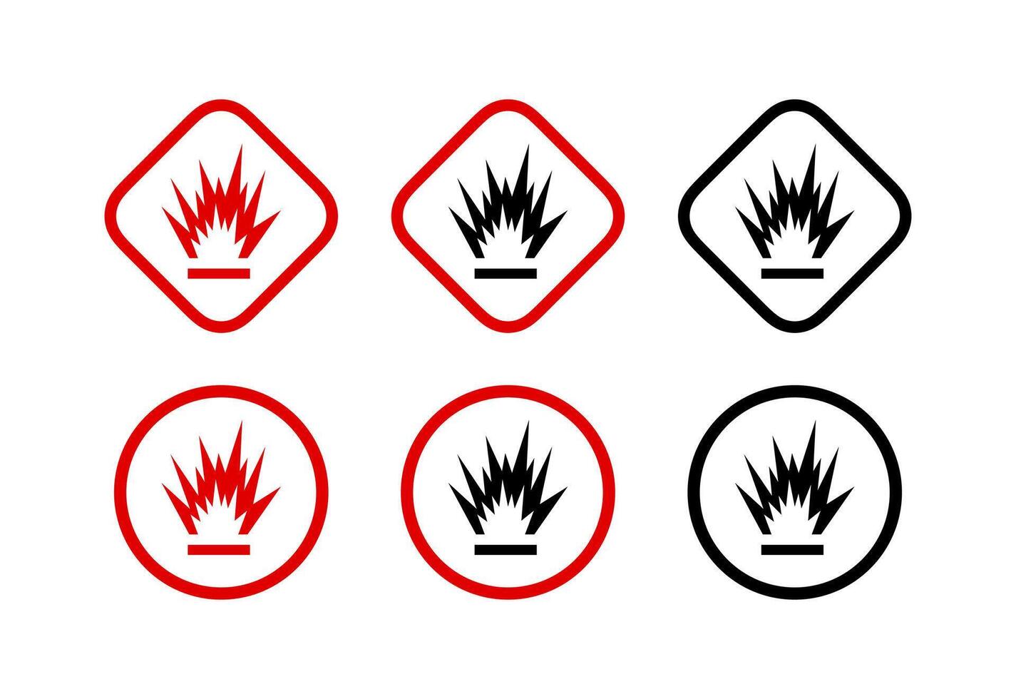 Standard pictogram for flammable substances. Explosive substances ... Standard pictogram for flammable substances. Explosive substances ...