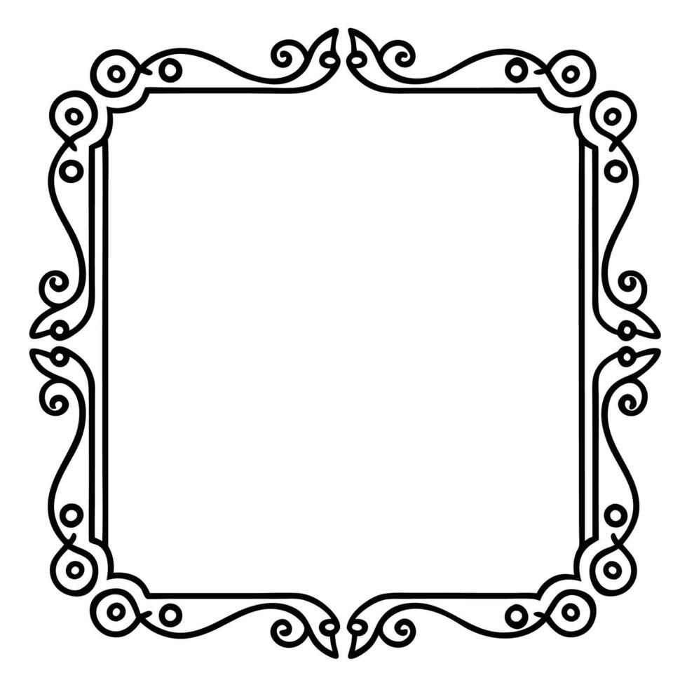 designs a black and white drawing of a square frame 54736007 Vector Art ...