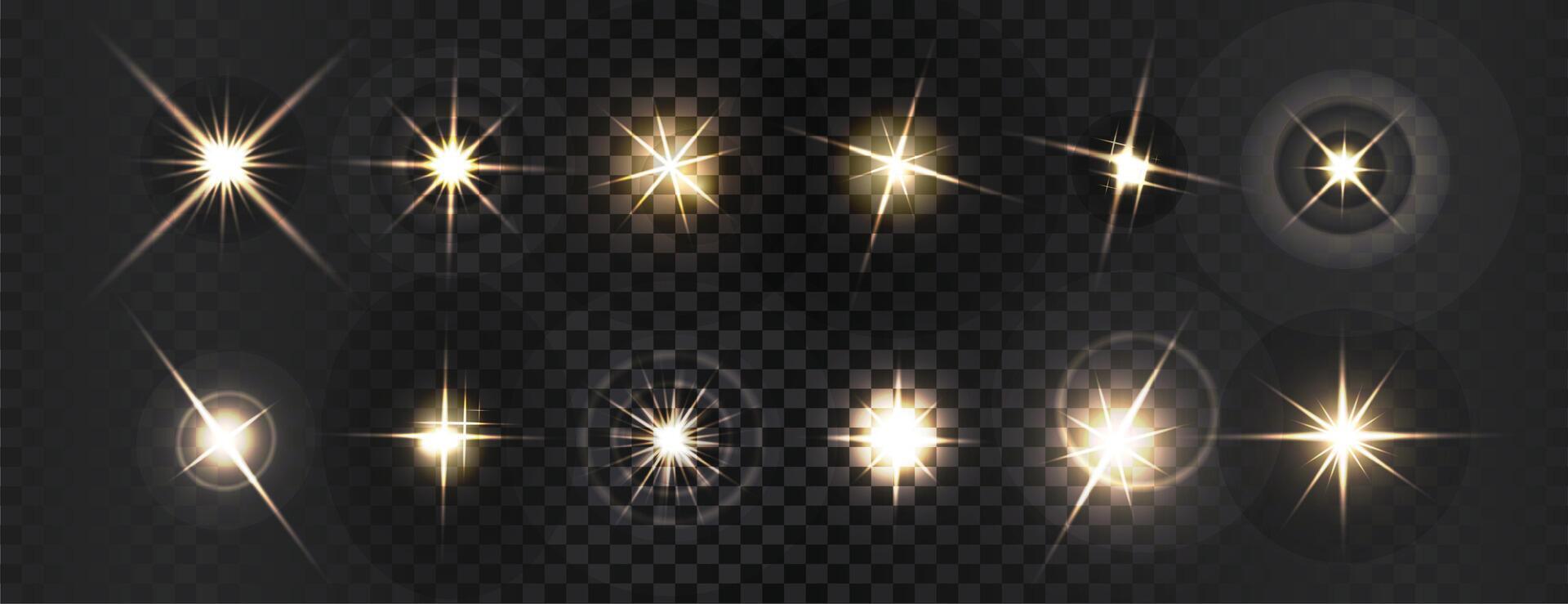 Collection of different light effects, Realistic flares, Creative illustration of light effect ...