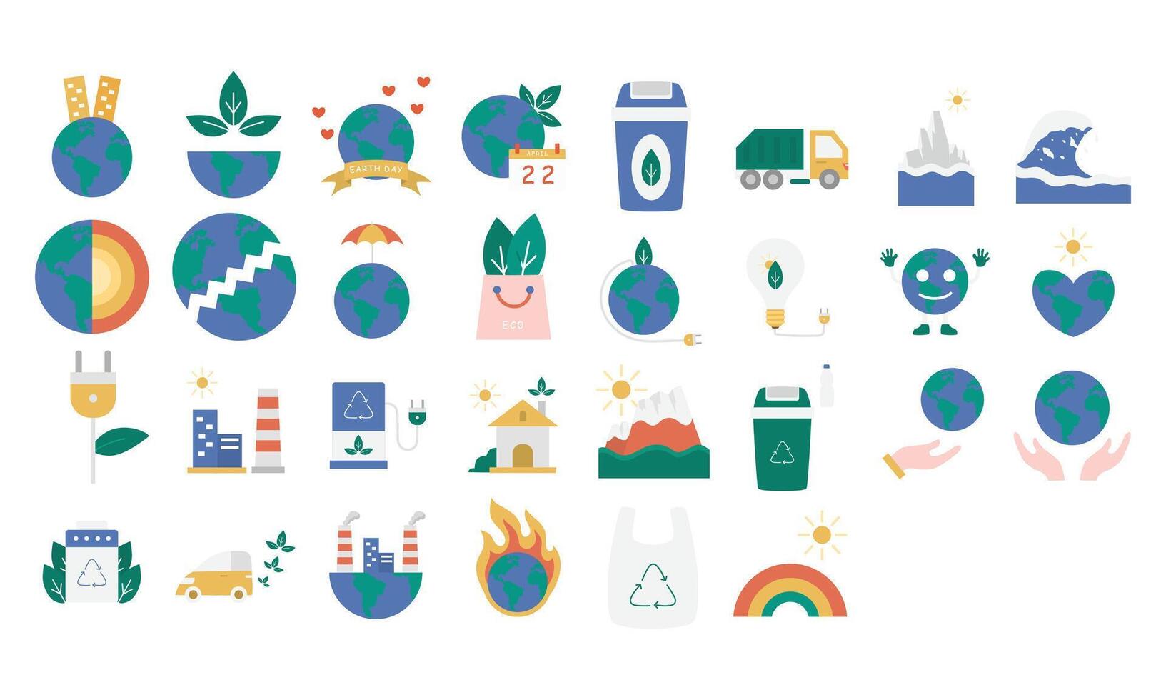 earth day collection 54752645 Vector Art at Vecteezy