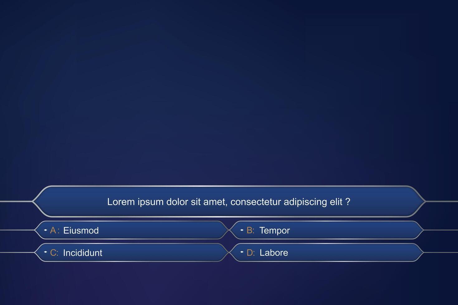 Quiz Game Interface with Question 54753440 Vector Art at Vecteezy