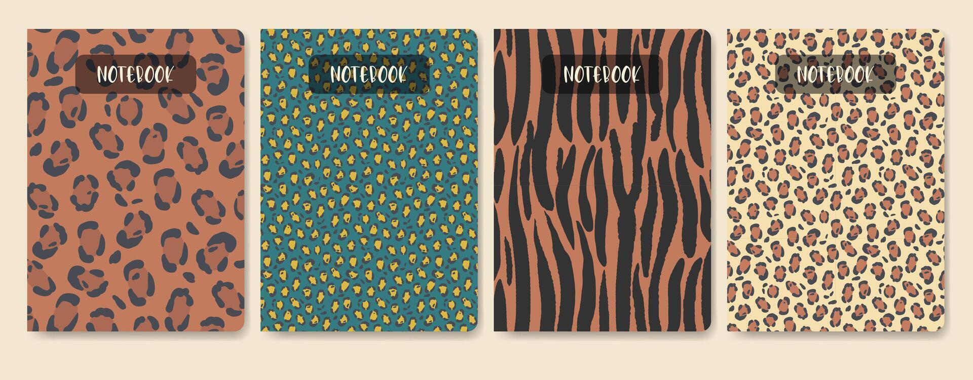 Universal template set for notebook with leopard skin pattern ...